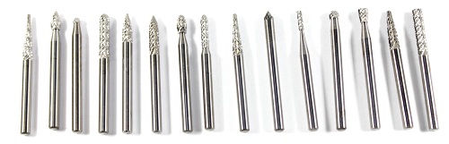 15 Piece Miniature Carbide Burr Set - 1/8" Shank - MADE IN THE USA ...
