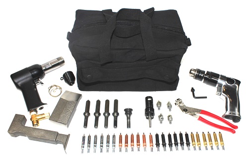 Sheet Metal Technicians Tool Bag Kit with 4X Rivet Gun & Drill Motor ...