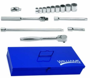 WILLIAMS 15 Pc 3/8" Drive Socket Set | Brown Aviation & Aircraft Tools