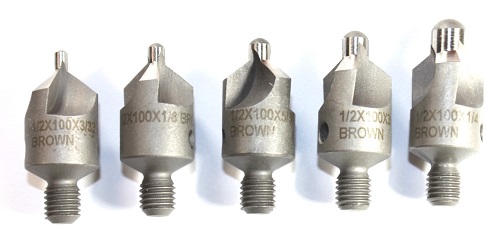 5 Piece Set of 100° HSS Countersink Cutters - Fractional Sizes | Brown ...