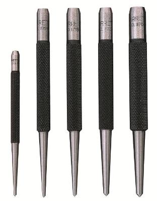 STARRETT® 5 Piece Steel Tapered Center Punch Set with Plastic Pouch ...